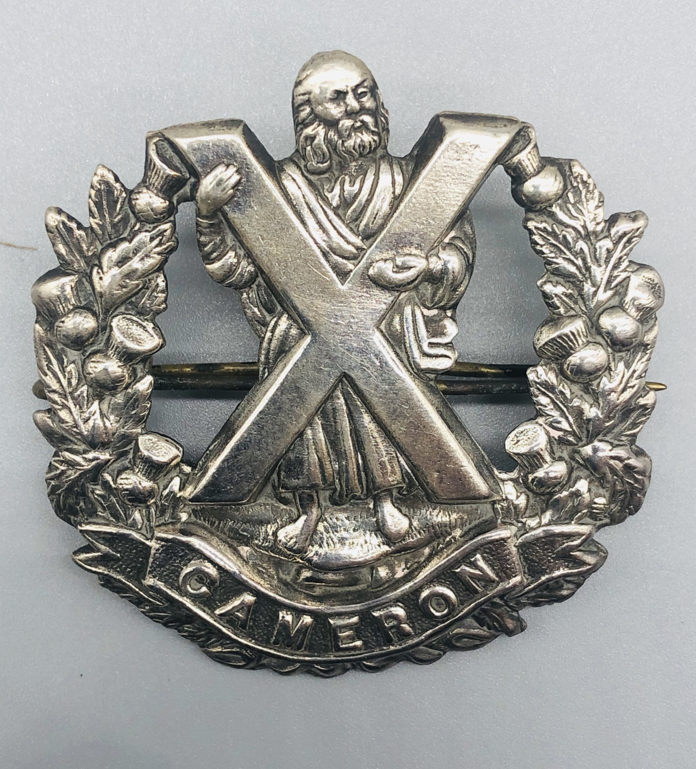 Queen's Own Cameron Highlanders Cap Badge I British WW1 Militaria