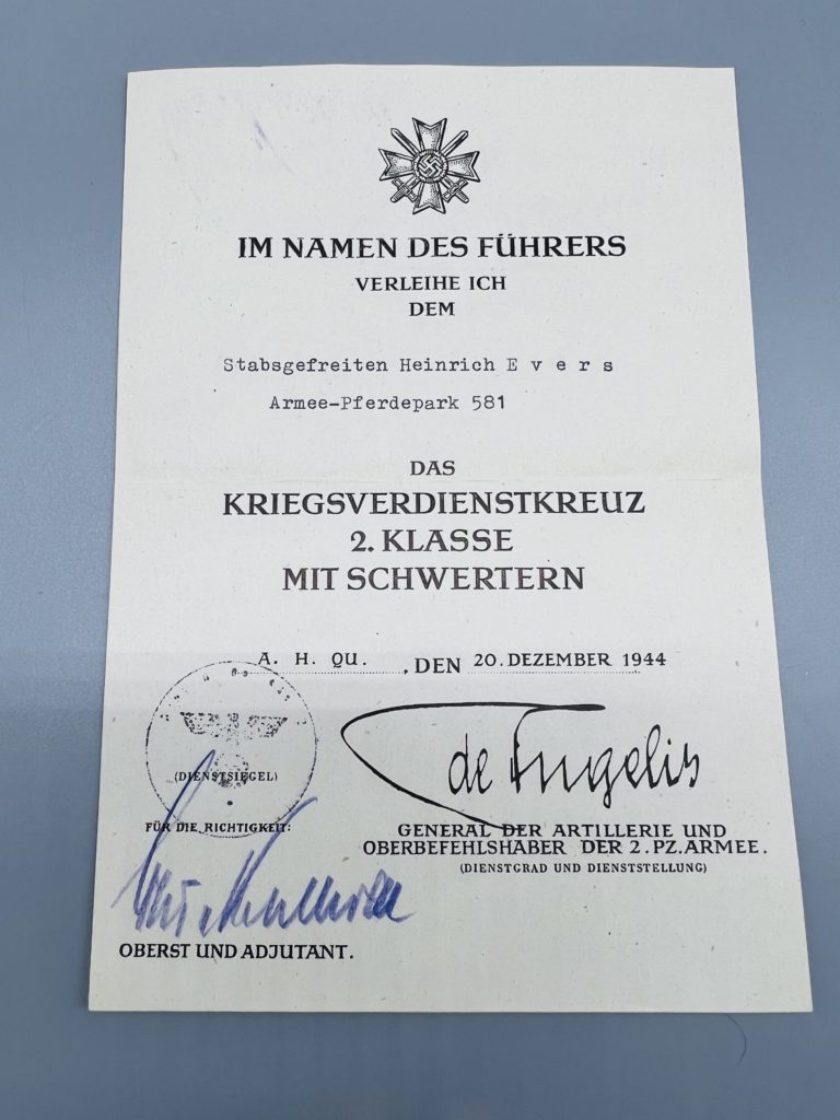 Set of WW2 German Medals & Citations I WW2 German Militaria