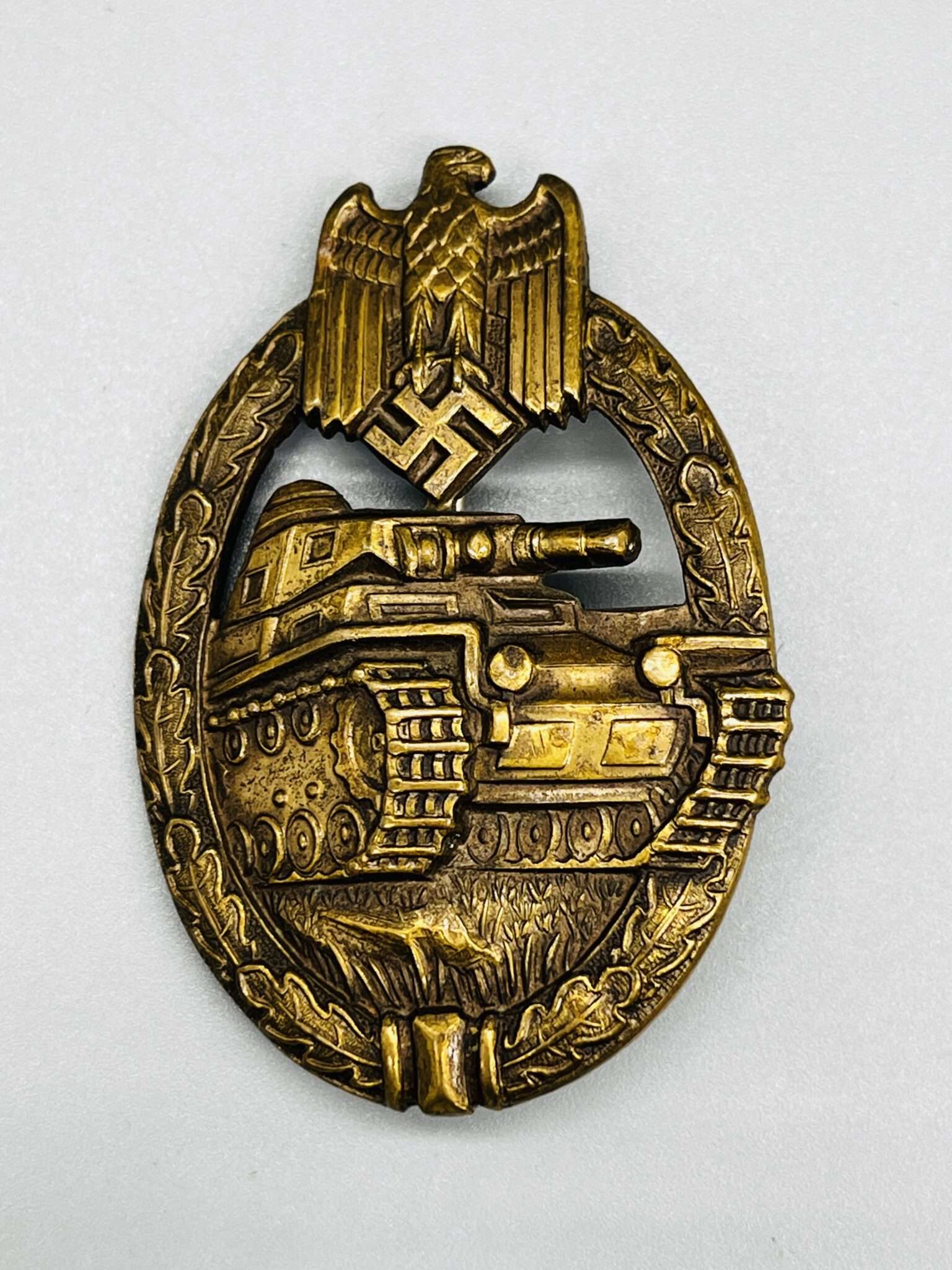 Panzer Assault Badge Bronze By Wurster I WW2 German Militaria