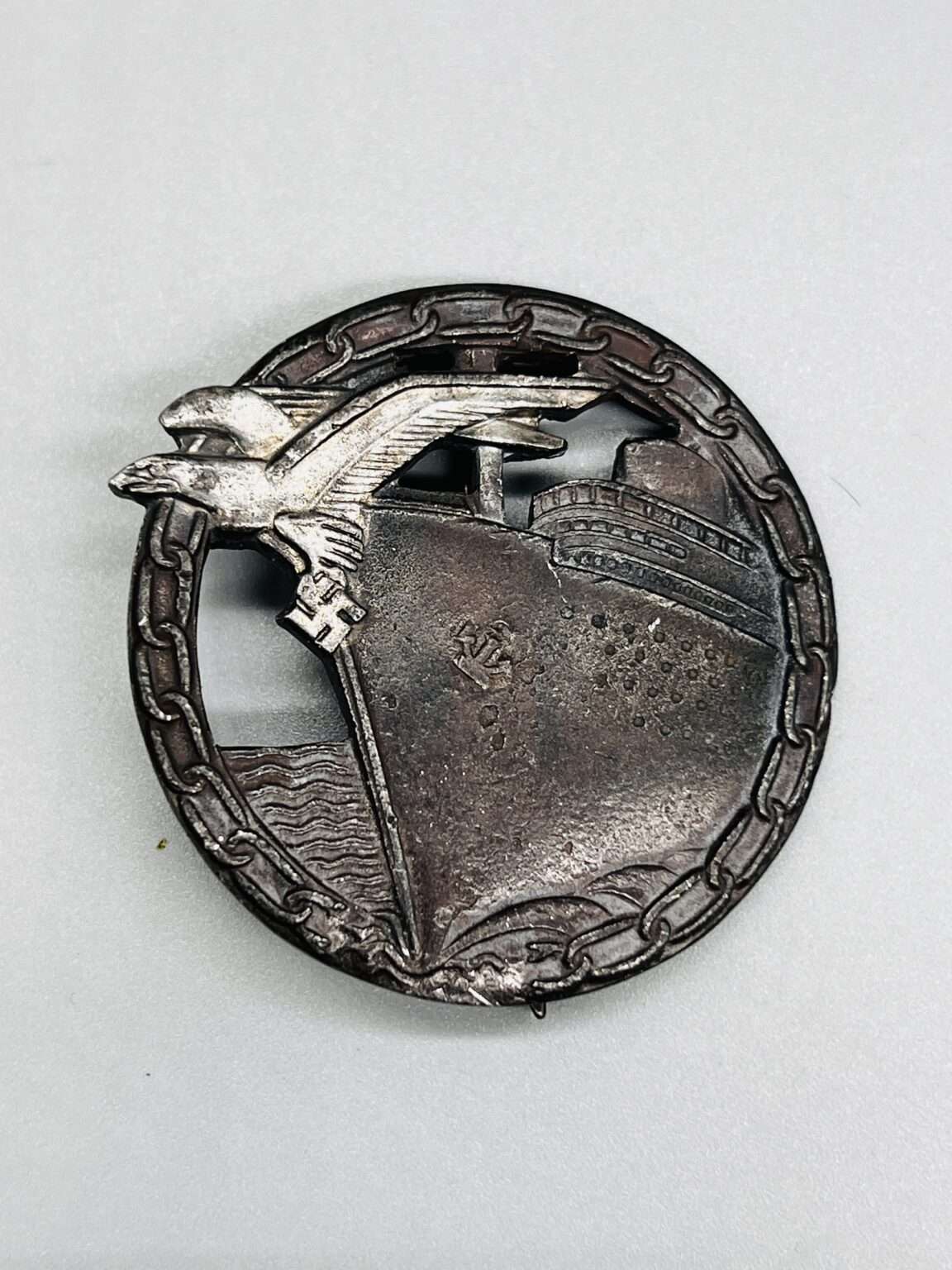 WW2 German Blockade Runners Badge With Stickpin By Fec. Otto Placzek