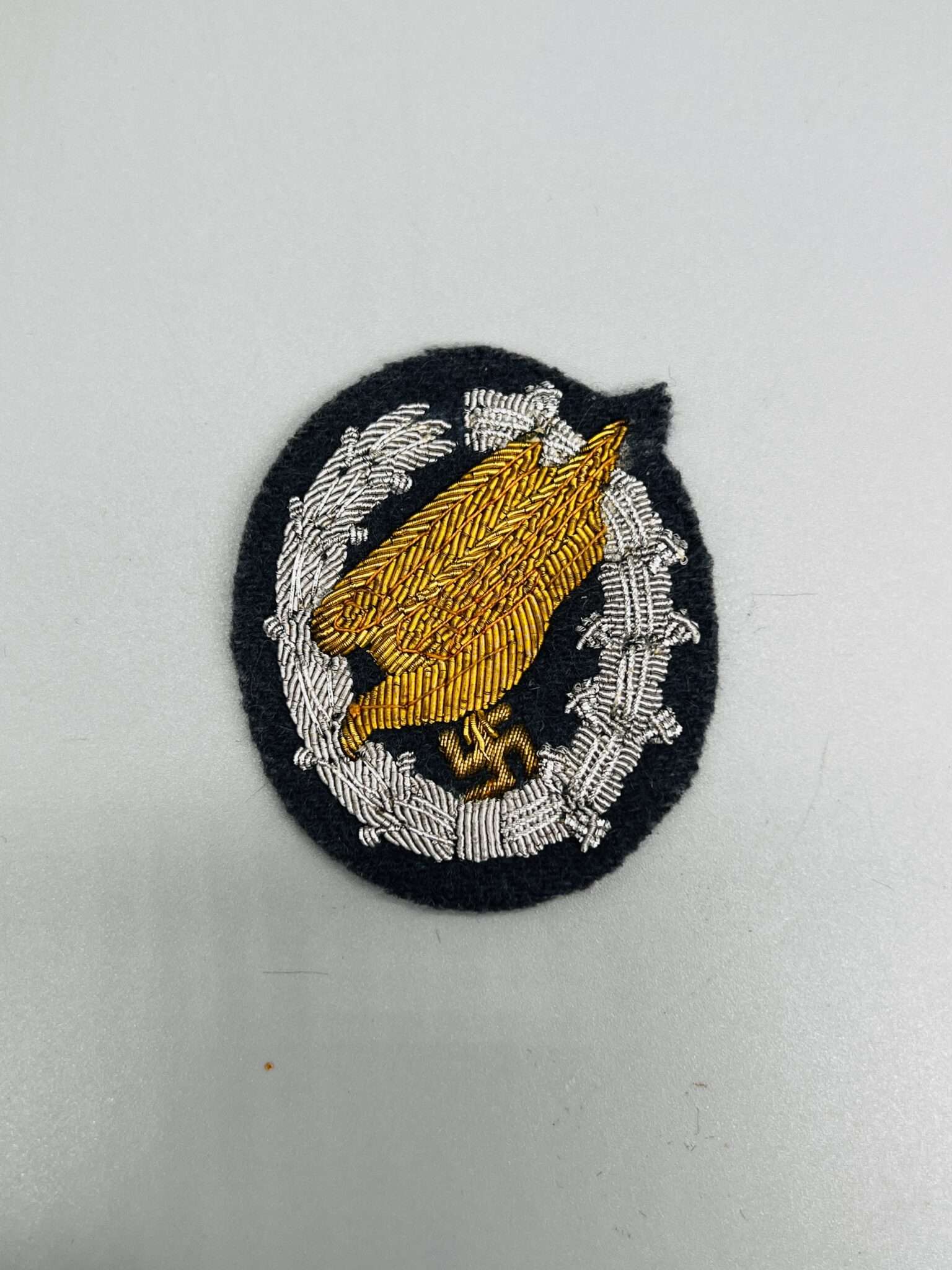 Luftwaffe Fallschirmjäger Officer's Cloth Badge I WW2 Militaria