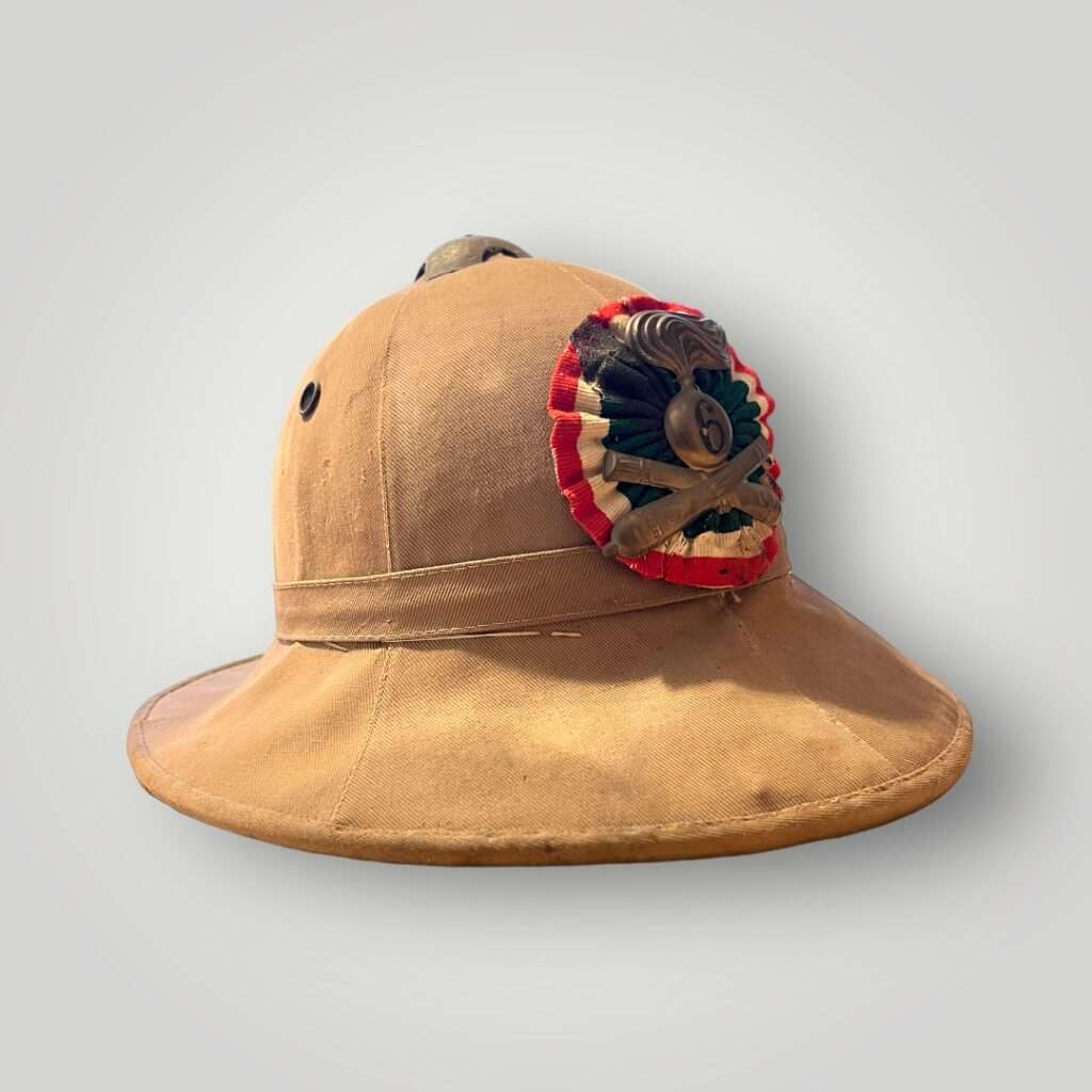 WW2 Italian Colonial Helmet 6th Artillery Regiment Pith Helmet