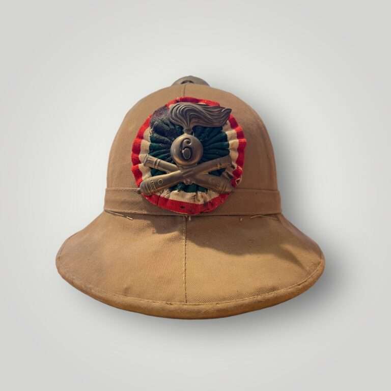 WW2 Italian Colonial Helmet 6th Artillery Regiment Pith Helmet