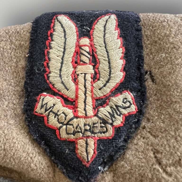 British SAS (Special Air Service) Beret And Badge Circa 1950s-60s