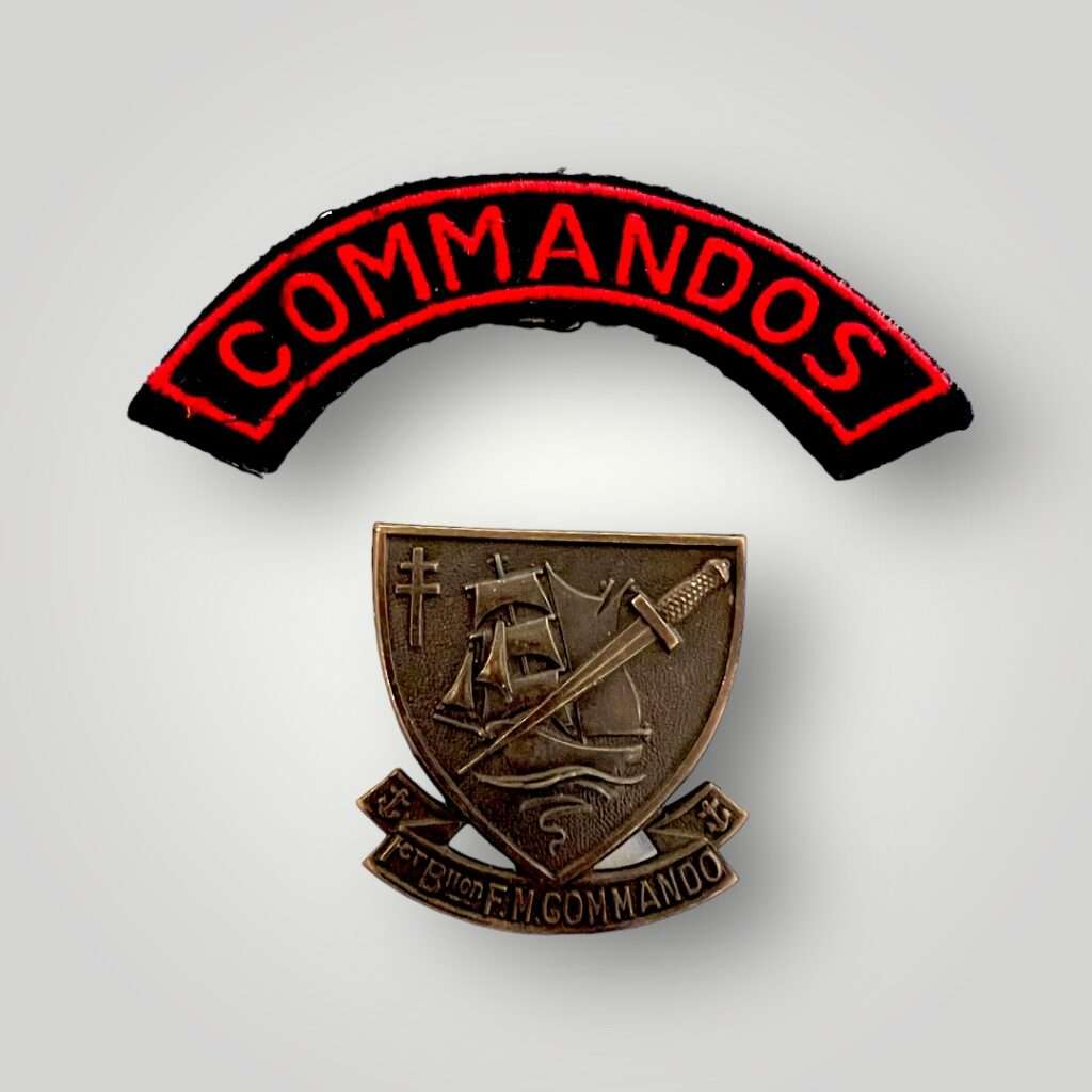 1st Bn F.M. Commando WW2 Cap Badge & Shoulder Title - Grenadier Militaria