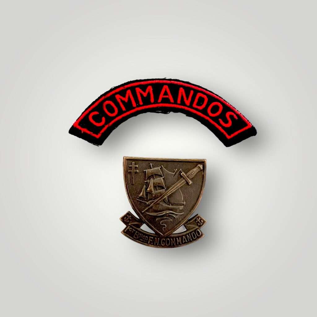 1st Bn F.M. Commando WW2 Cap Badge & Shoulder Title - Grenadier Militaria