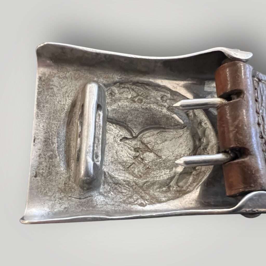 WW2 German Luftwaffe Belt Buckle With Leather Tab, Dated 1939
