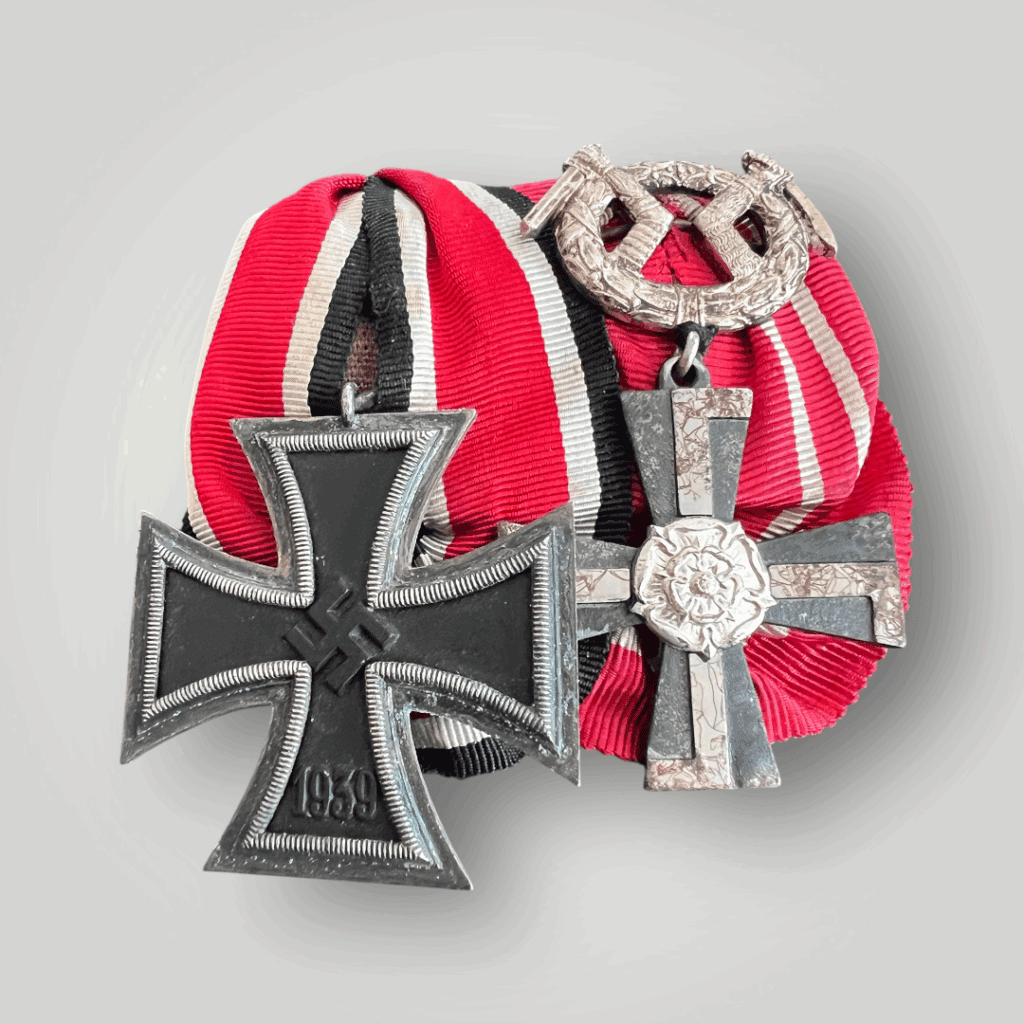 German WW2 Iron Cross & Finnish Cross Court Mounted